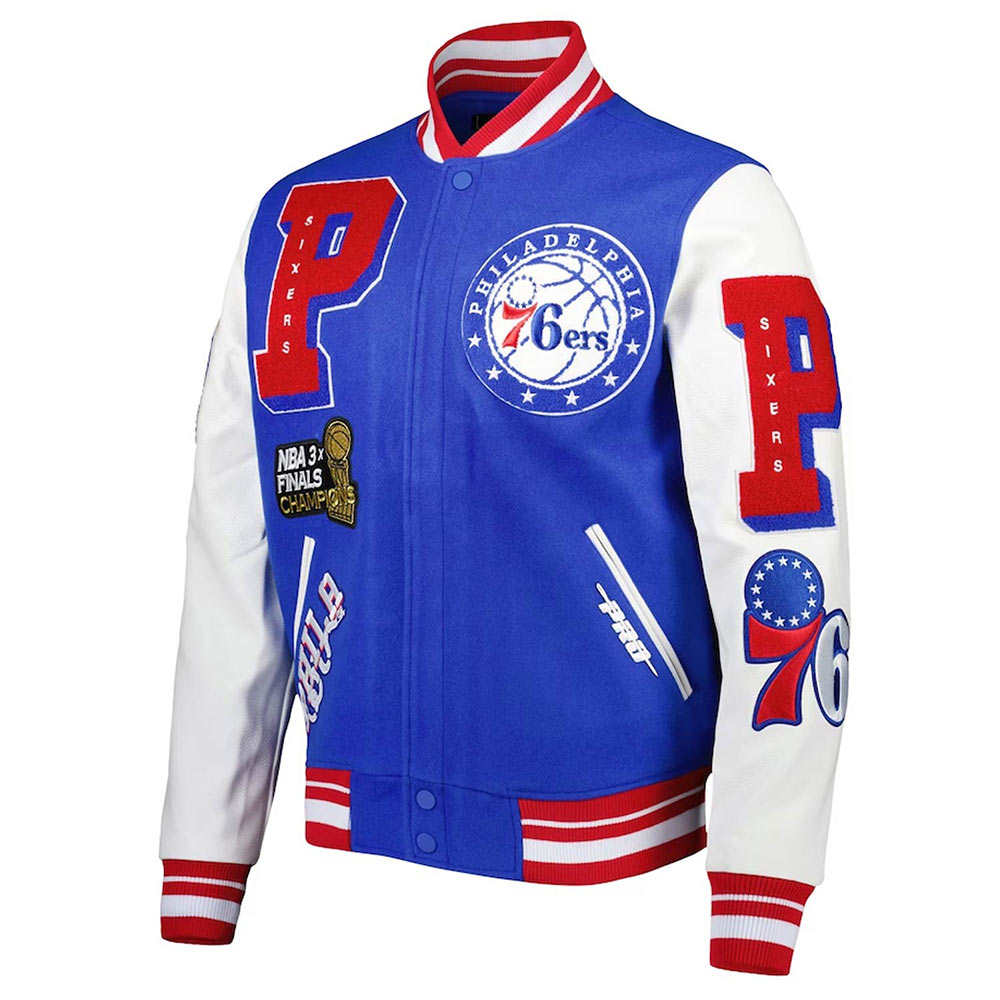 Philadelphia 76ers Inspired Royal Varsity Jacket - Buy Jackets Online ...