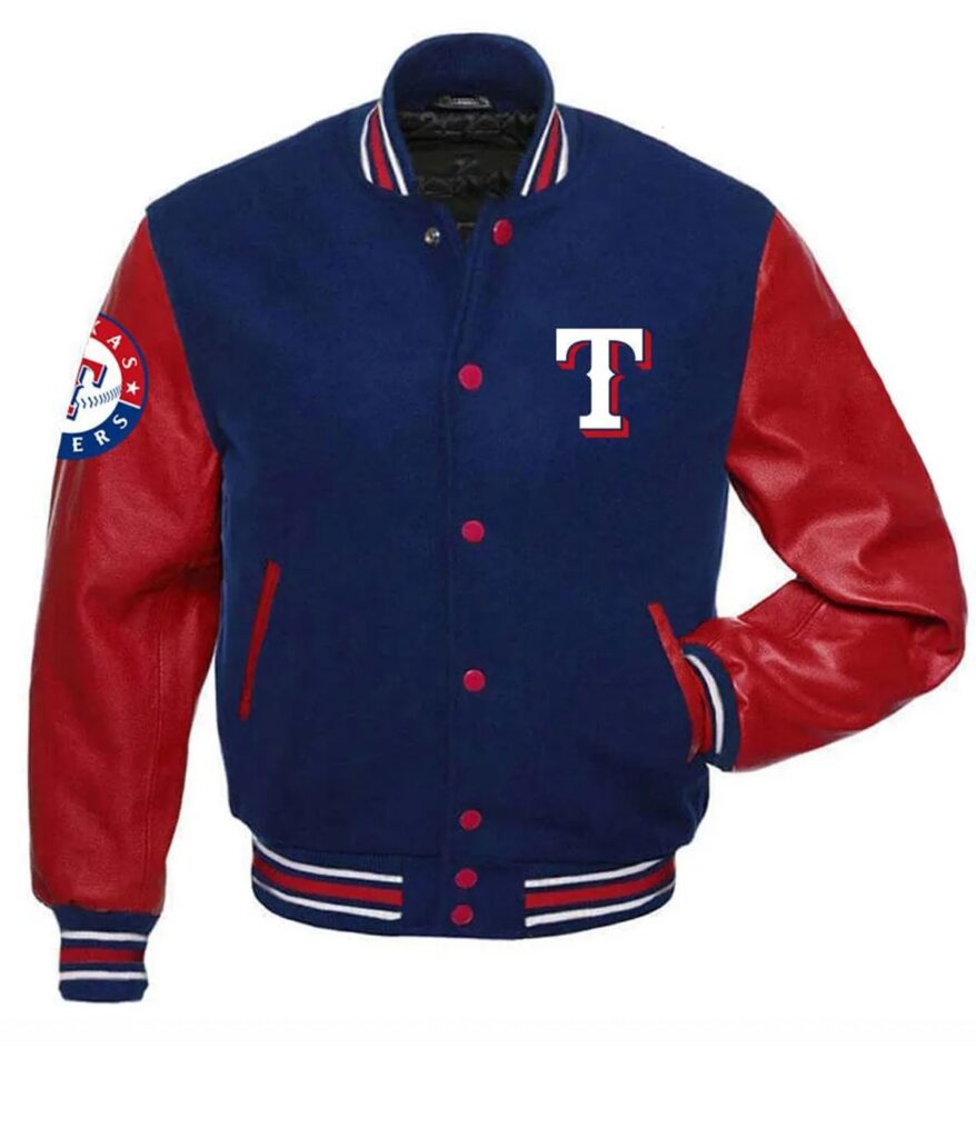 MLB Texas Rangers Red and Blue Letterman Jacket - Buy Jackets Online ...