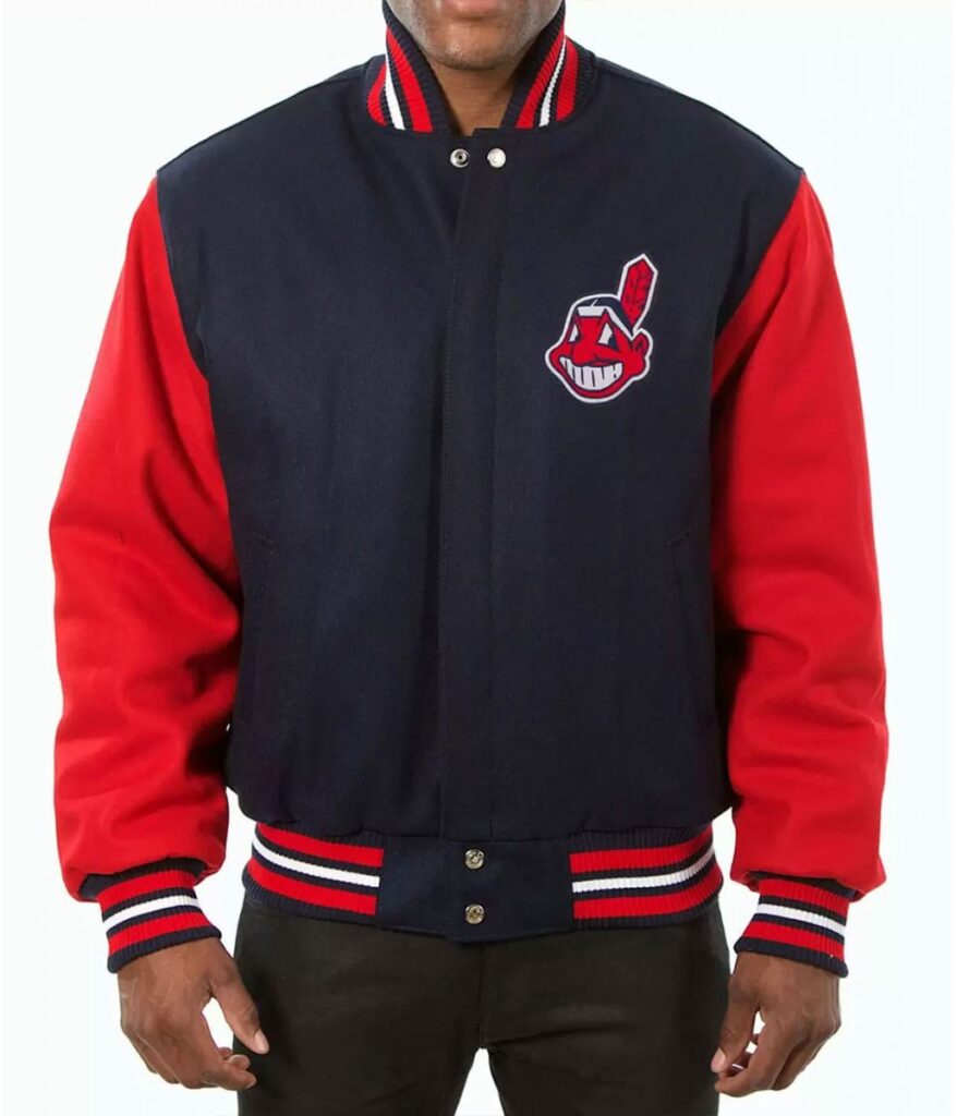 Varsity Cleveland Indians Red and Navy Blue Wool Jacket - Buy Jackets ...