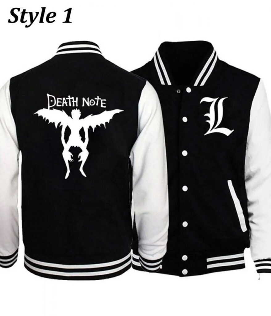 Varsity Death Note Black/White Wool Jacket - Buy Jackets Online ...